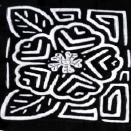 Mola blanco y negro - Artesanos de Panamá