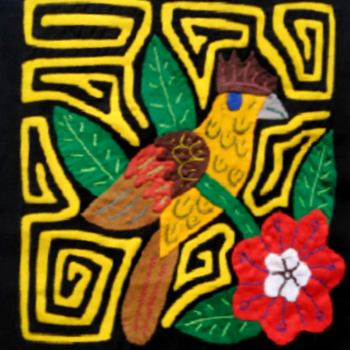 Mola ave amarilla - Artesanos de Panamá