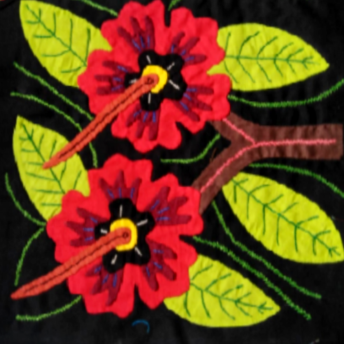 Mola dos flores - Artesanos de Panamá